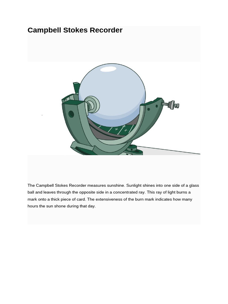 Campbell Stokes Recorder | PDF | Meteorology | Atmosphere