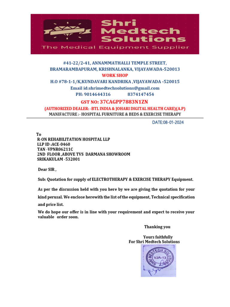 SKLM - Ron - Srikakulam Quotation | PDF