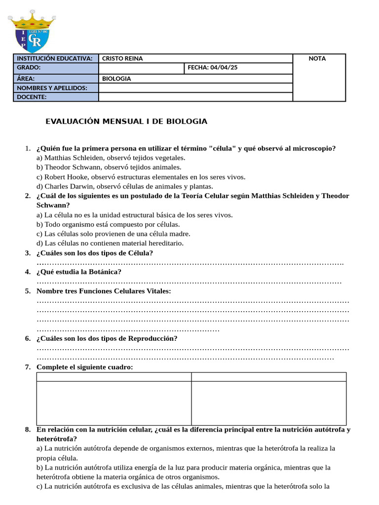 Examen Plan Lector | PDF