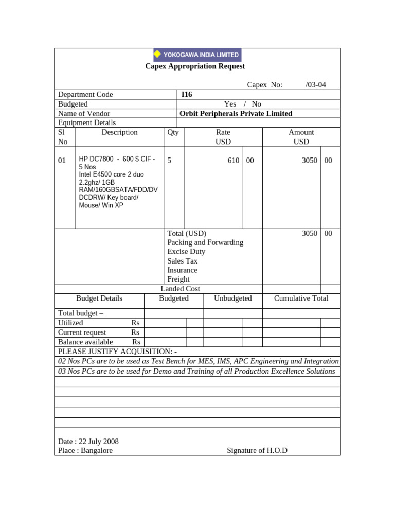 MIS_CAPEX_FORM | PDF
