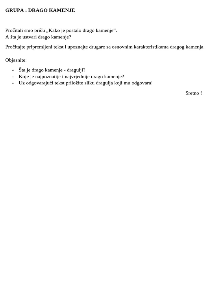 Ogledni Bhs - Grupe Drago Kamenje | PDF