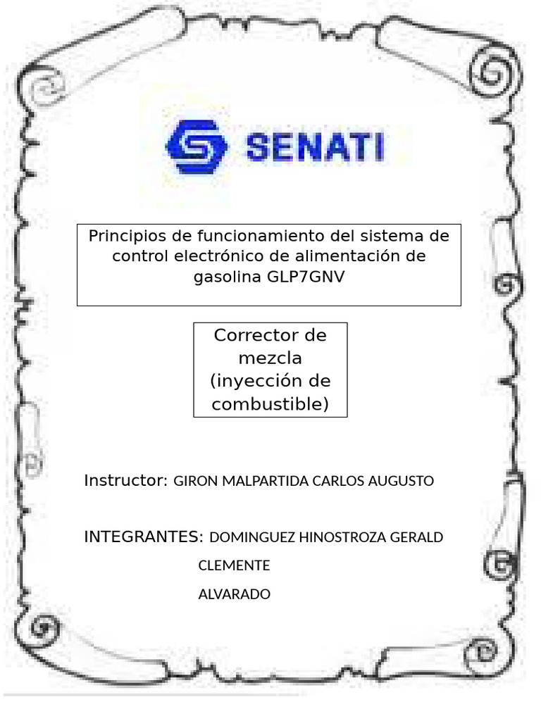 Principios de Funcionamiento Del Sistema de Control Electronico de Alimentacion de Gasolina GNV ...