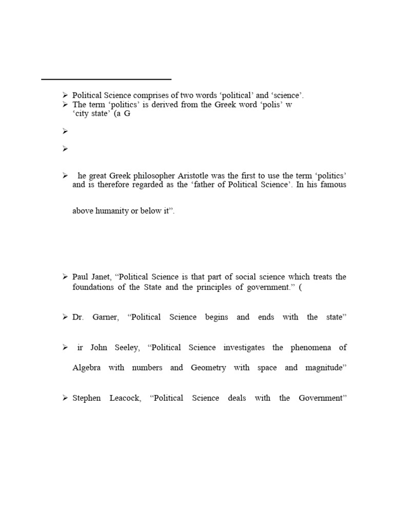 Nature and Scope of Political Science1 | PDF | Science | Experiment
