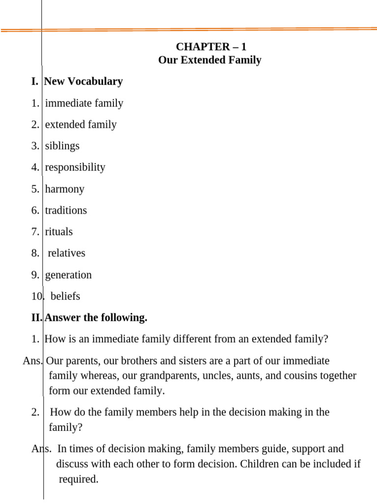 Understanding Our Extended Family | PDF
