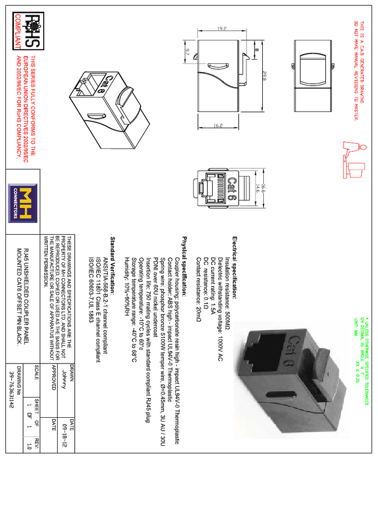 MH CONNECTOR RJ45 CAT6 | PDF