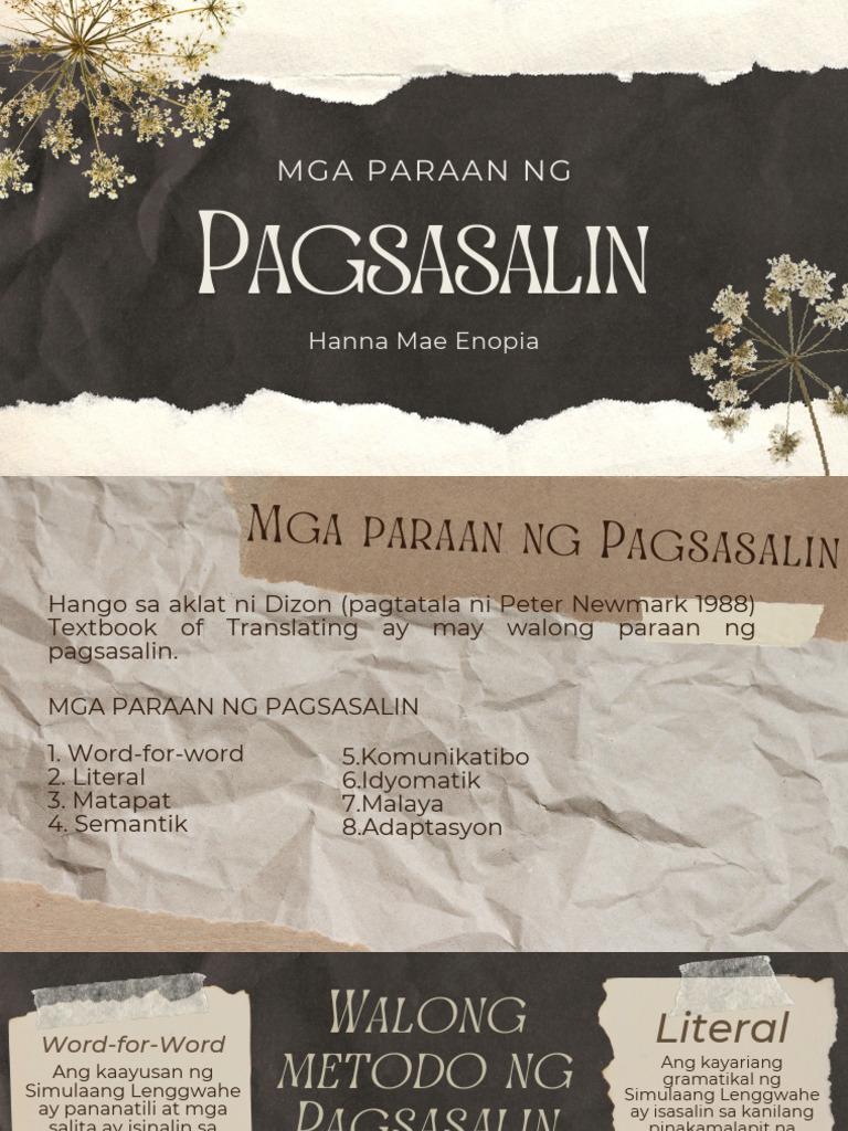 Group 3 Paraanngpagsasalin | PDF