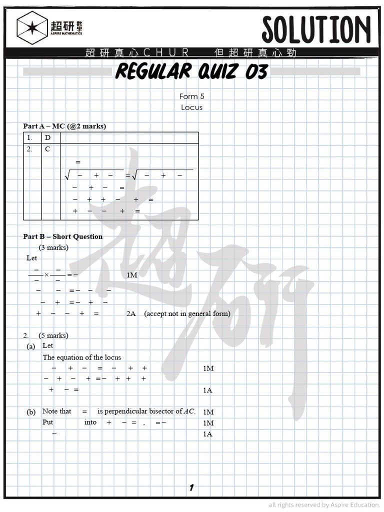 S5_Q03_Locus_Ver2024_Quiz_solution | PDF | Elementary Geometry | Euclidean Geometry