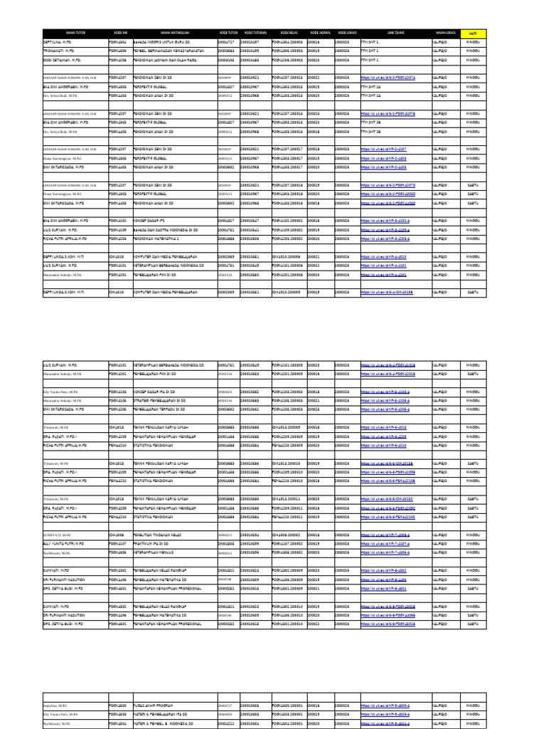 JADWAL TTM - TUWEB Kali Rejo 2025 | PDF