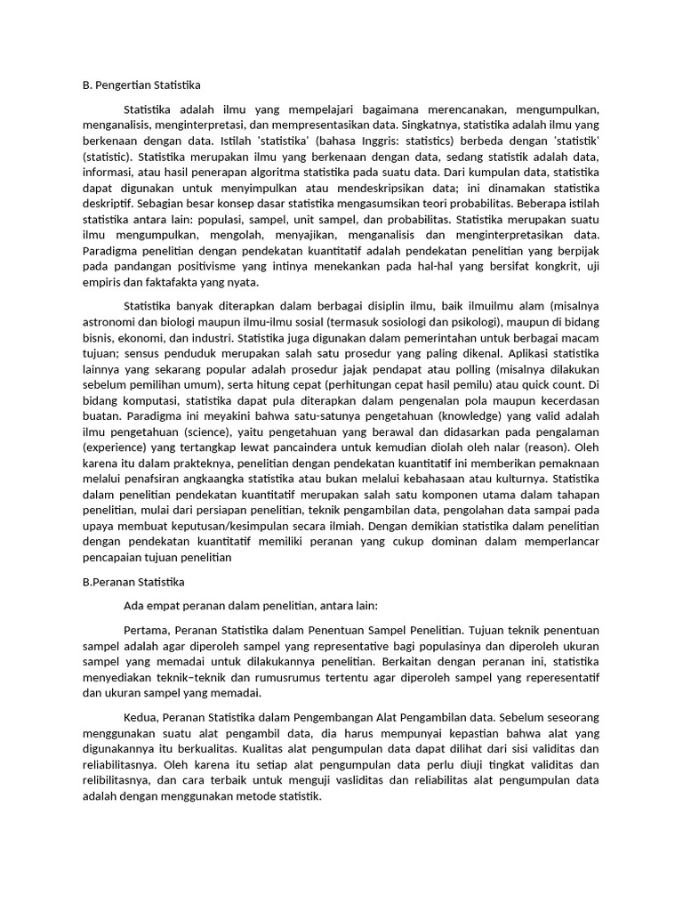 Peranan Statistika dalam Penelitian | PDF