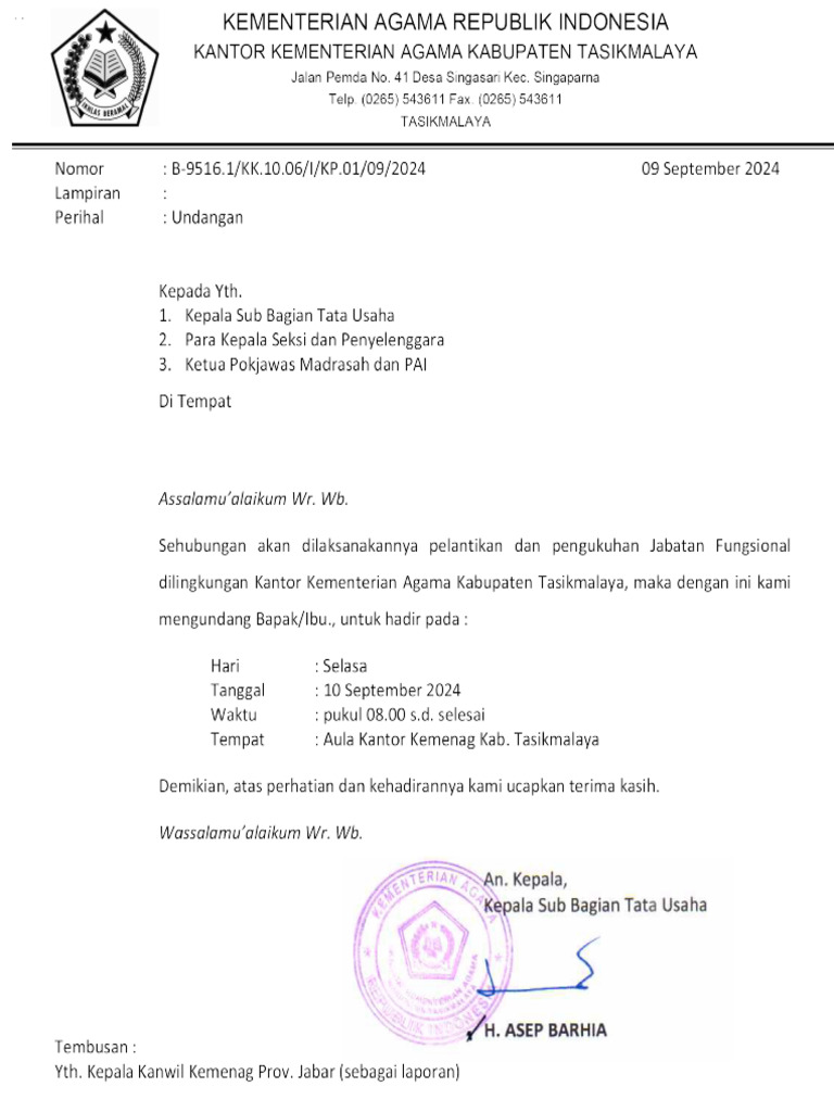 Surat Undangan TTD | PDF