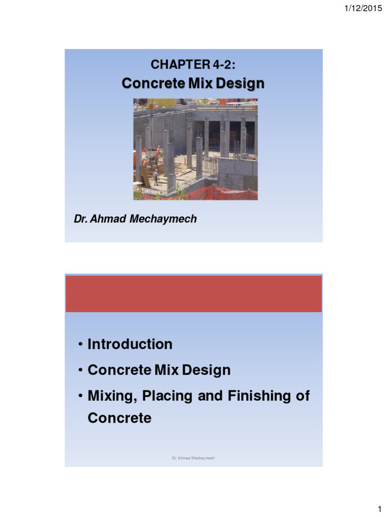 CHAPTER 4 2 Concrete Mix Design | PDF | Concrete | Structural Engineering