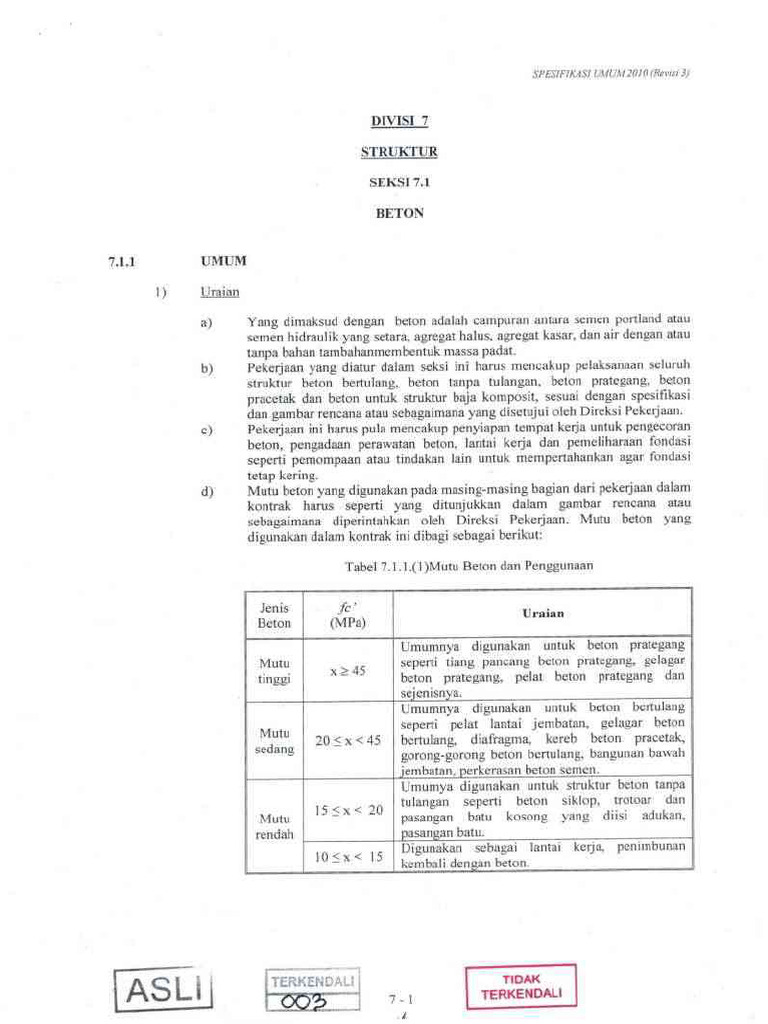 Divisi 7 - Spek 2010 Rev 3 | PDF
