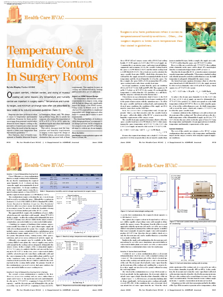Temperature & Humidity Control in Surgery Rooms: Health-Care HVAC | PDF ...