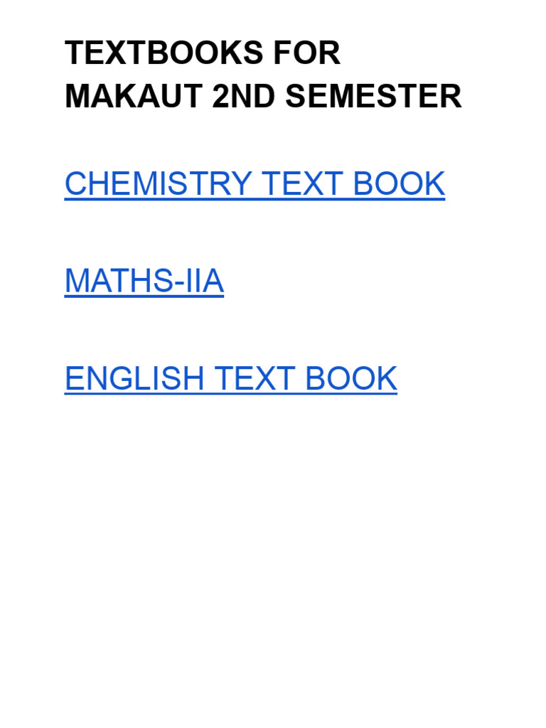 Makaut Text Books (Cse It Ce Me Aiml Cys Ds Cbds Csbs Aids) | PDF
