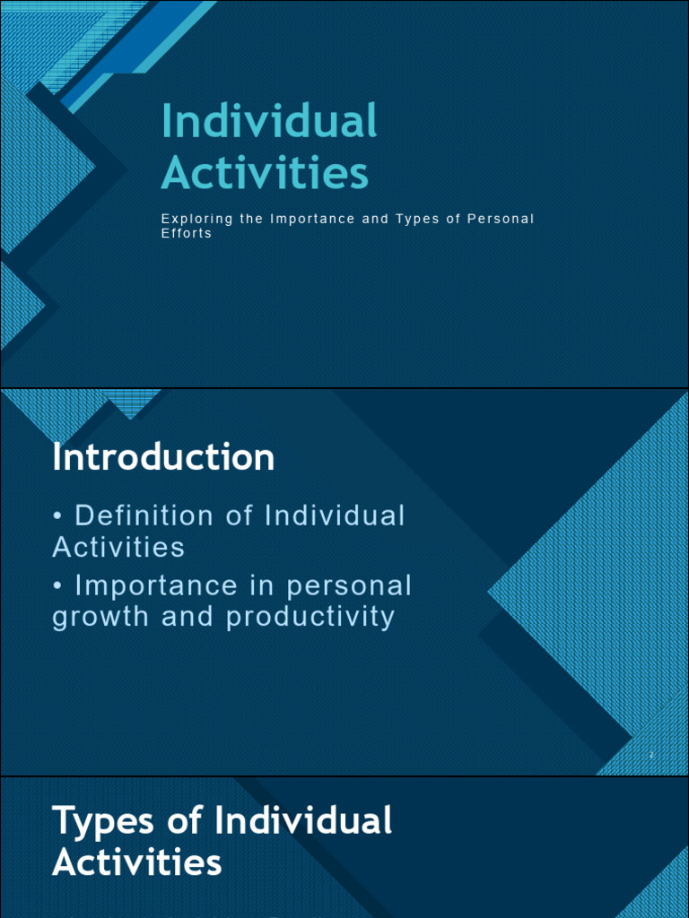 Individual Activities PPT 401 | PDF | Disciplines | Behavioural Sciences