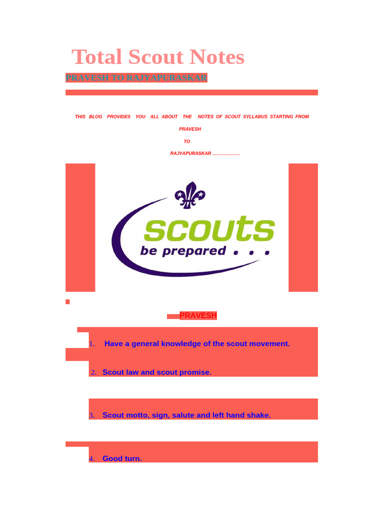 Complete Notes For Scouts | PDF | Knot | Elbow