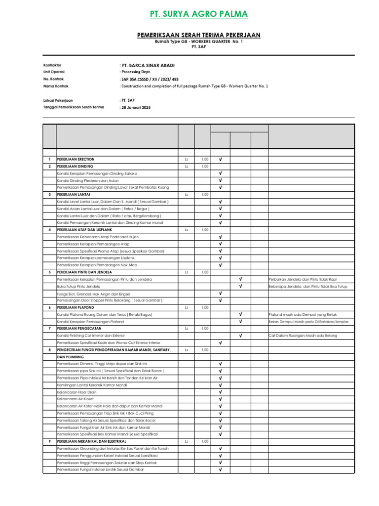 Check List G8 No 1 - BSA | PDF