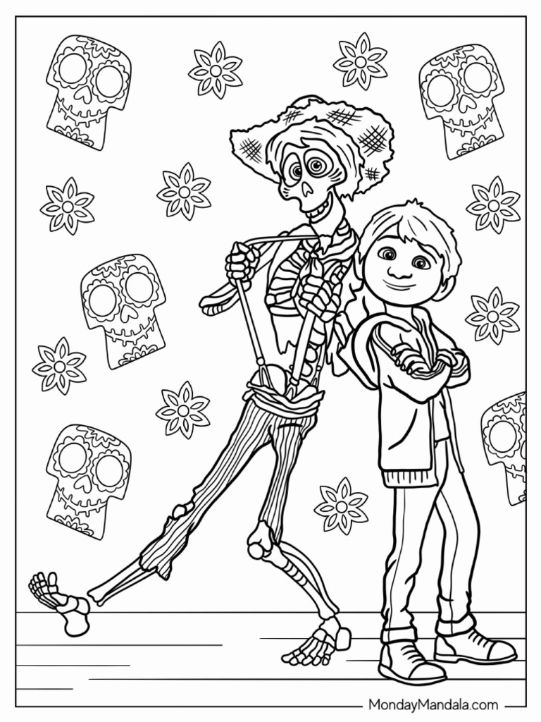 Miguel Back To Back With Hector Coloring Sheet | PDF