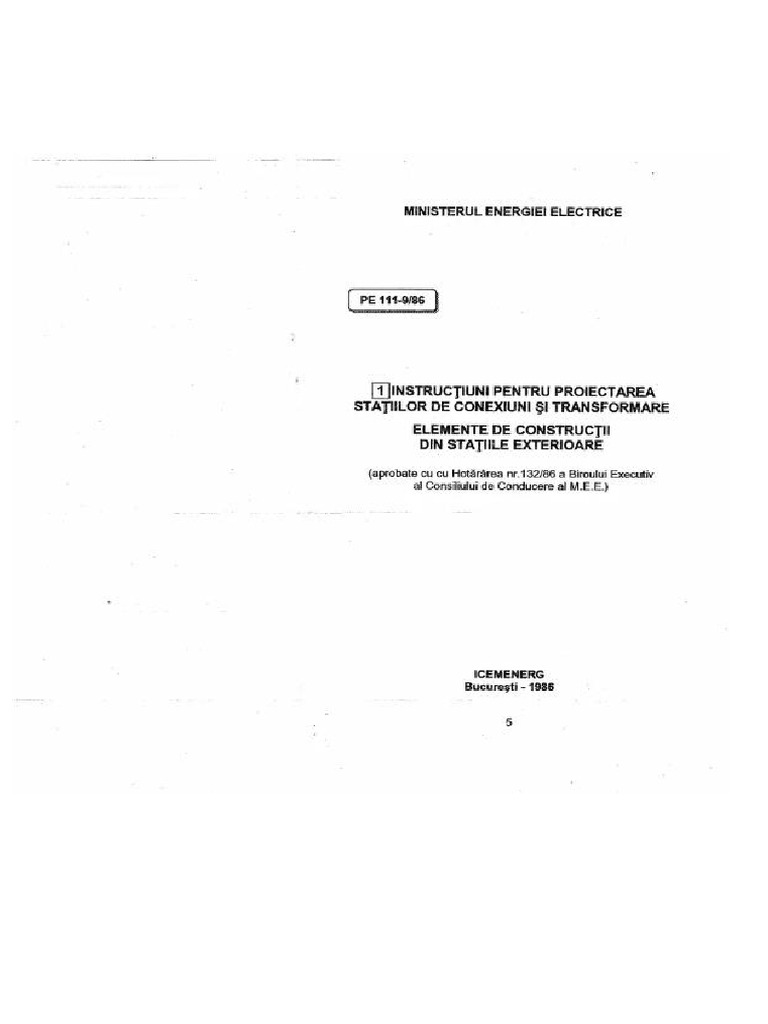 Prescriprie Energetica-PE-111!9!86 Instructiuni - Proiectarea - Statiilor de Conexiuni Si ...