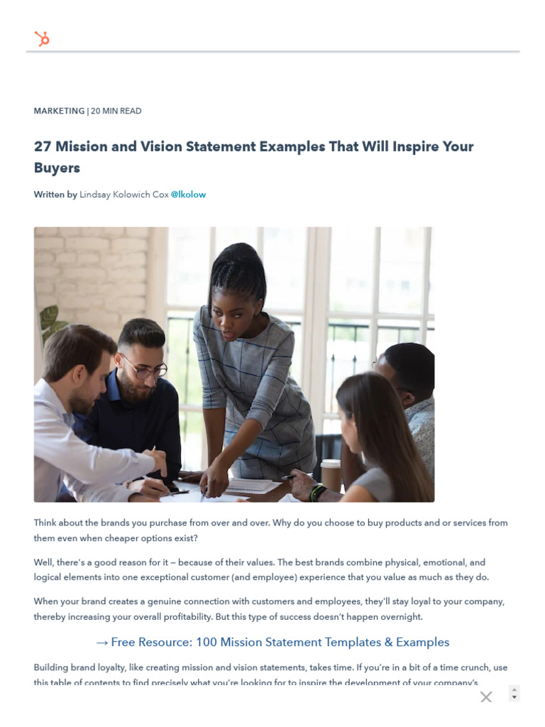 27 Mission and Vision Statement Examples That Will Inspire Your Buyers ...