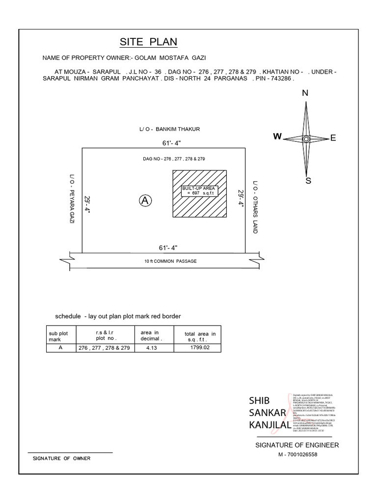 Golam Mostafa Gazi-Site Plan | PDF