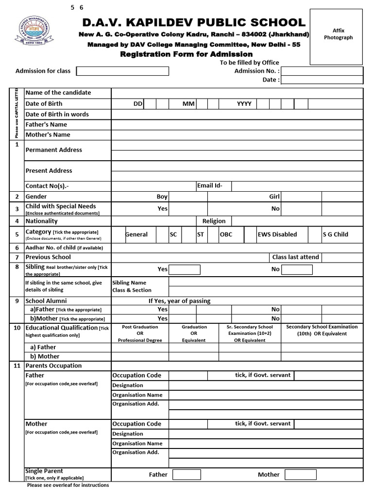 VNR Admission Form 2025 2026 | PDF