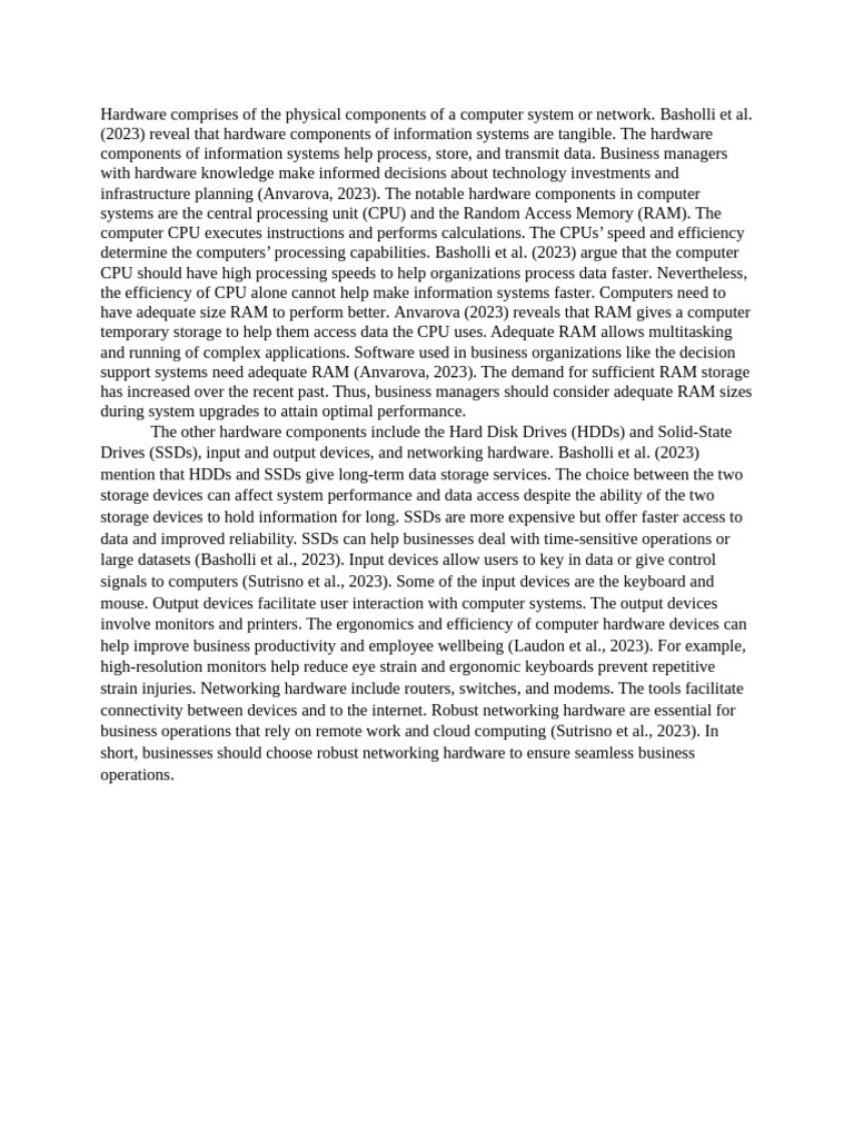 Hardware Comprises of The Physical Components of A Computer System or Network | PDF | Computer ...