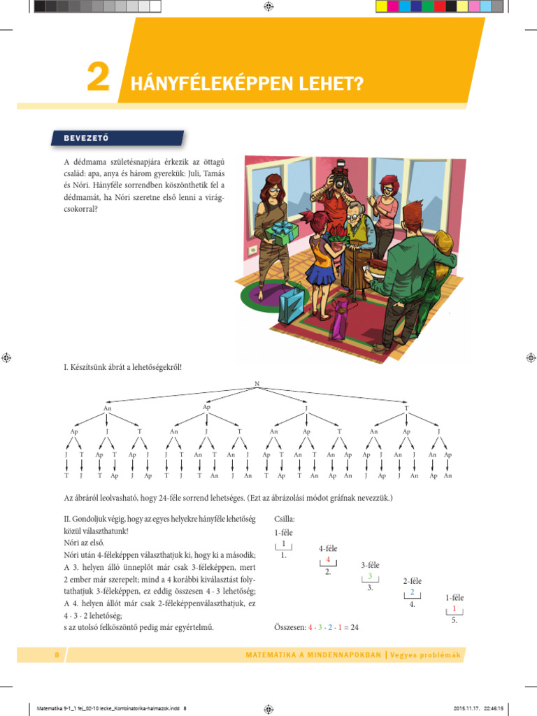 Matematika 9-1 - 1 Fej - 2-10 Lecke - Tordelt2 | PDF