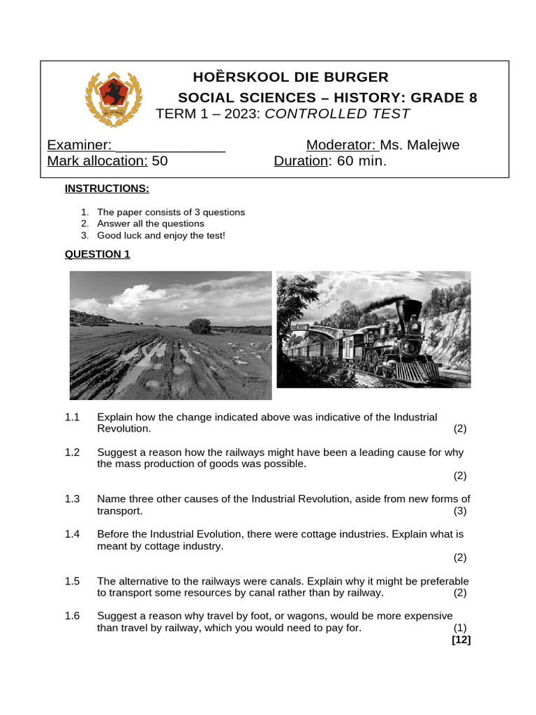 Industrial Revolution Test Questions and Answers | PDF | British Empire ...