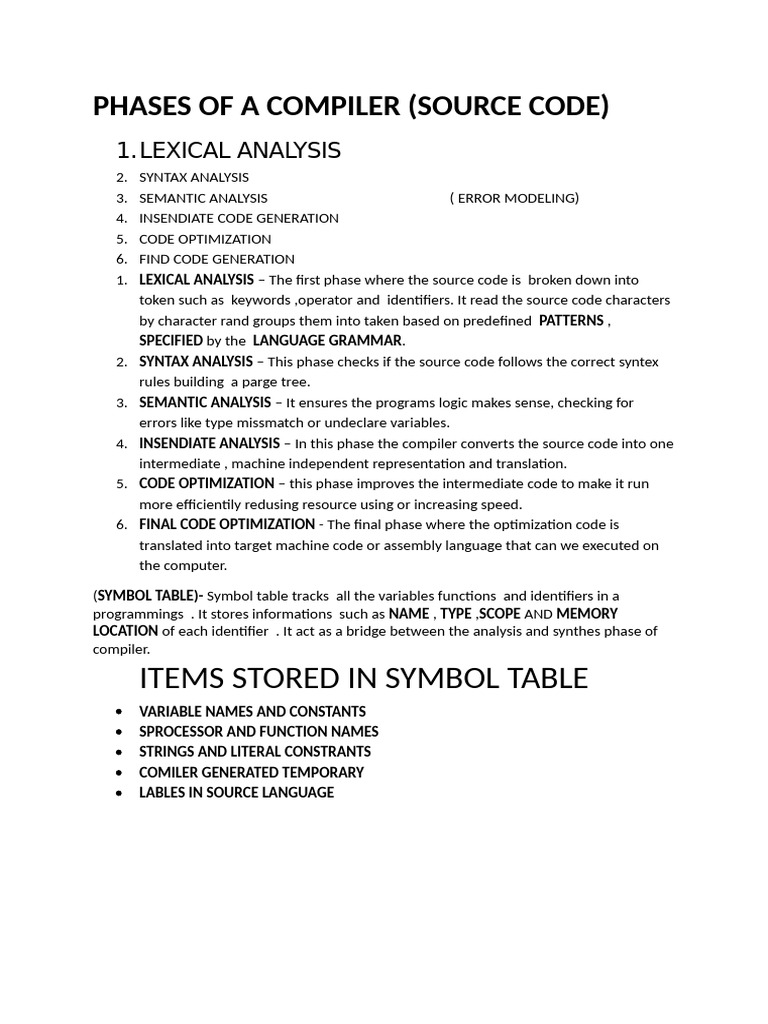 Compiler Phases: Lexical to Code Generation | PDF