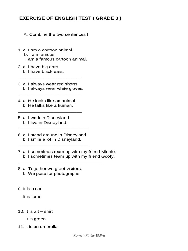 Combine The Two Sentences | PDF