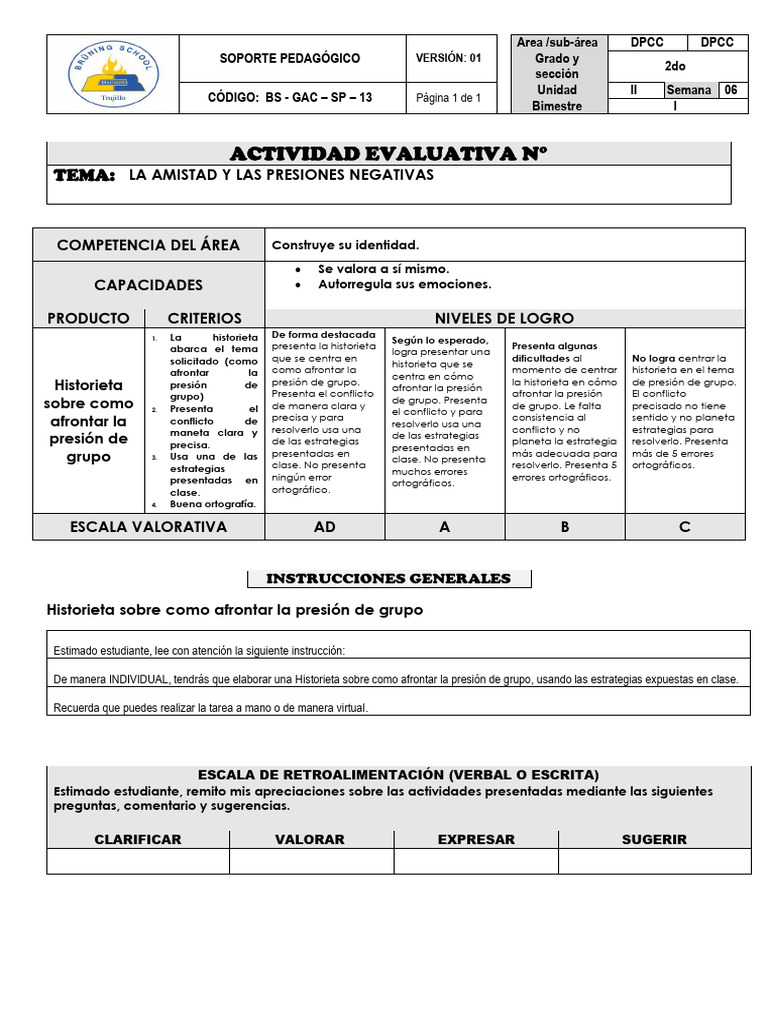 AE 6 DPCC 2do | PDF | Cognición | Sicología