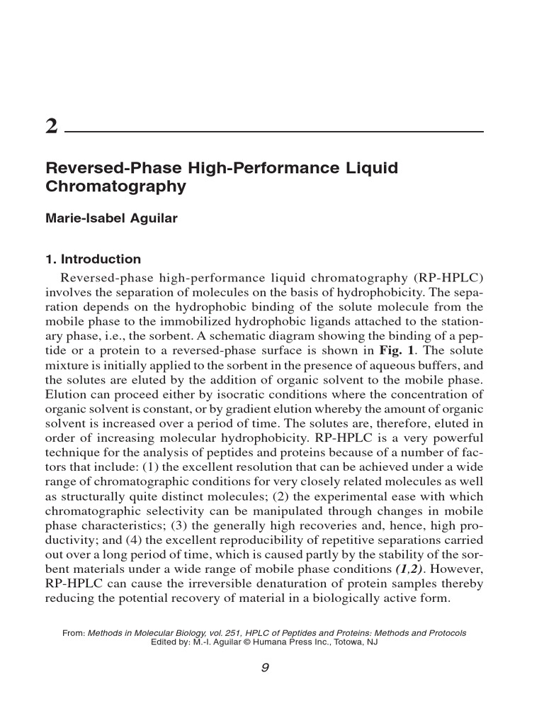 RP-HPLC for Peptide and Protein Analysis | PDF | High Performance ...