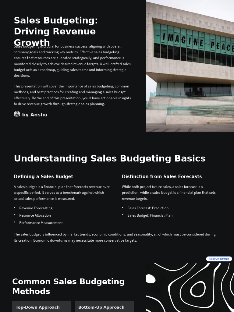 Sales Budgeting Driving Revenue Growth | PDF | Budget | Forecasting