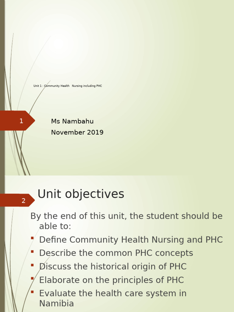 UNIT 1 Community Including PHC | PDF | Social Programs | Public Services