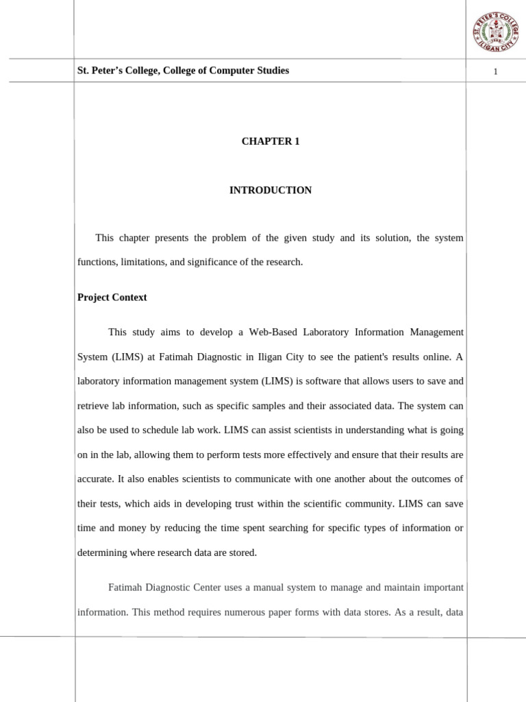 1 - Web Based Laboratory Information System LIMS - Edited | PDF | Software Development Process ...