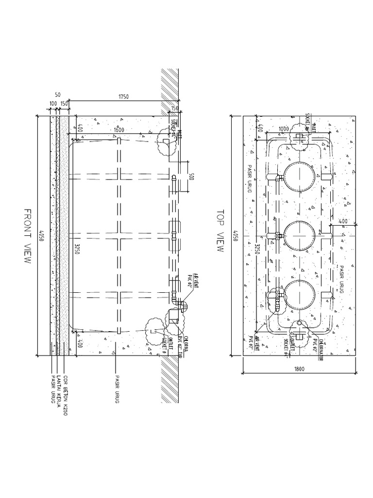 Detail Pondasi Tank 5m3 Model | PDF