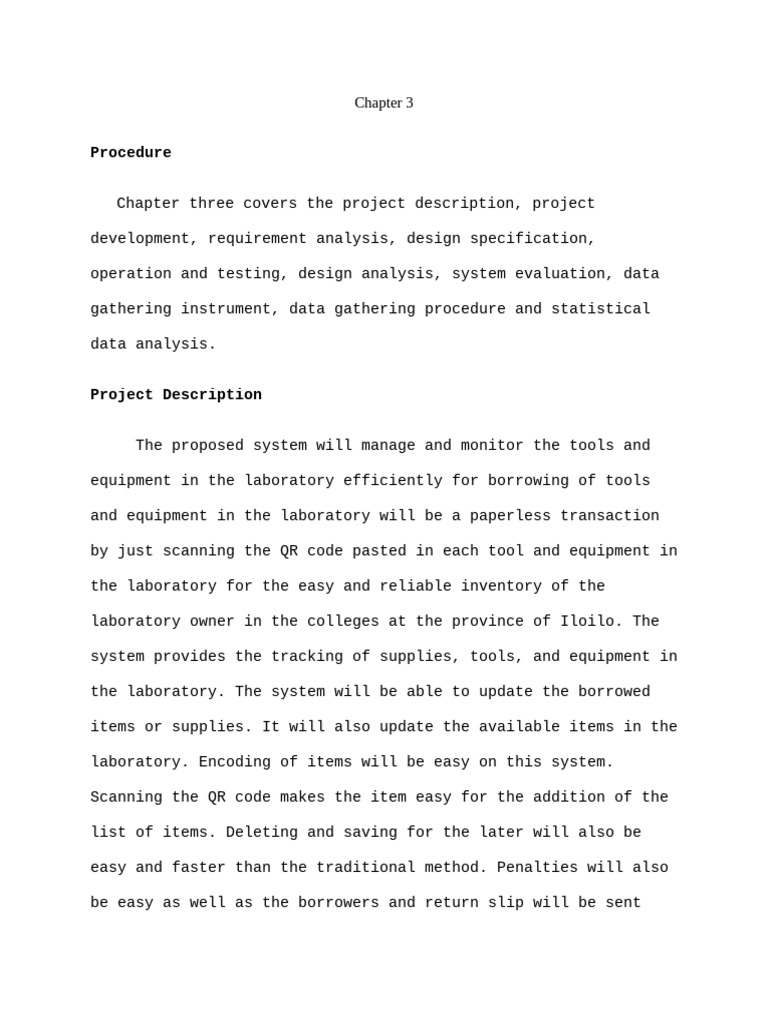 Chapter 3 SAMPLE FOR PROCEDURE PART Revised For Checking | PDF | Usability | Reliability Engineering