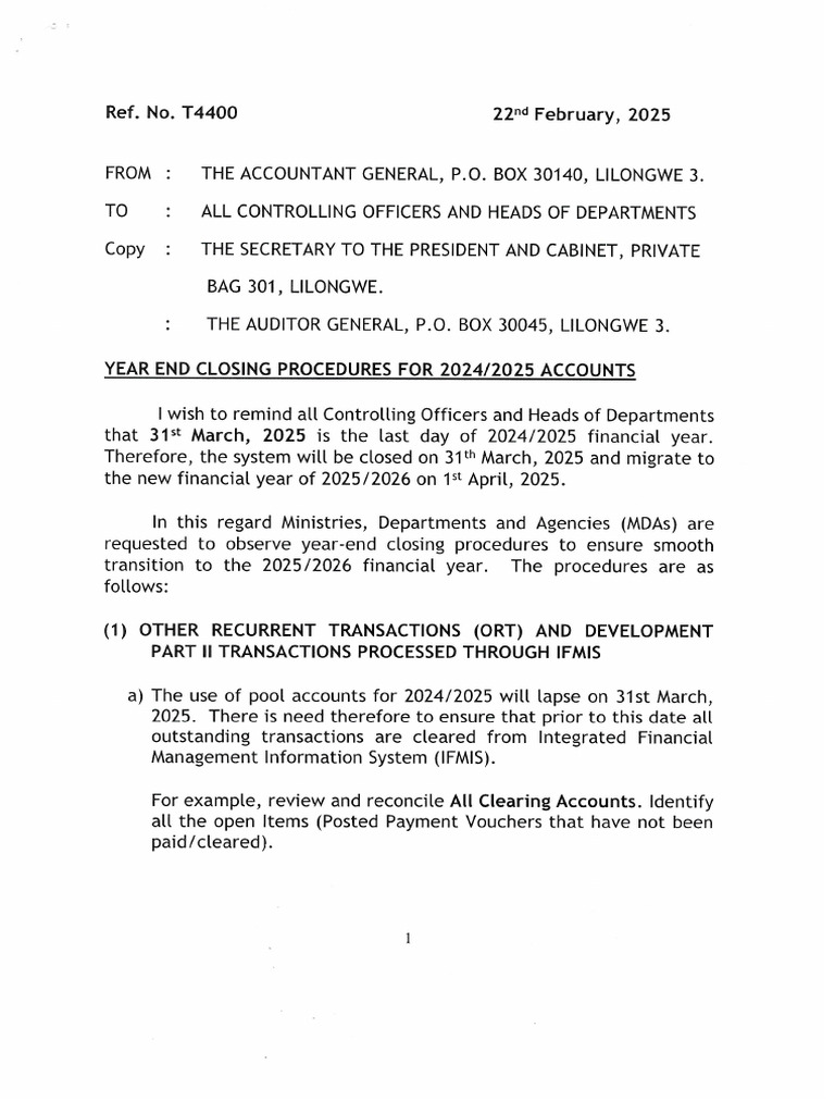 Year End Closing Procedures FY 2024 2025 | PDF
