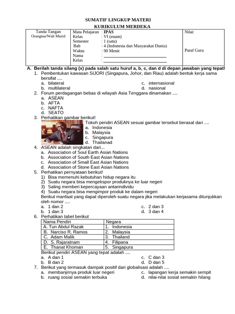 SUMATIF IPAS BAB 4 Kelas 6 Kurikulum Merdeka | PDF