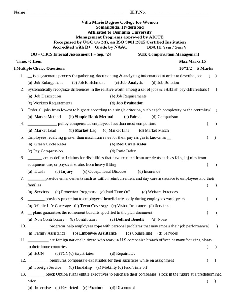 Compensation MNGT Internals | PDF | Cost Of Living | Employment