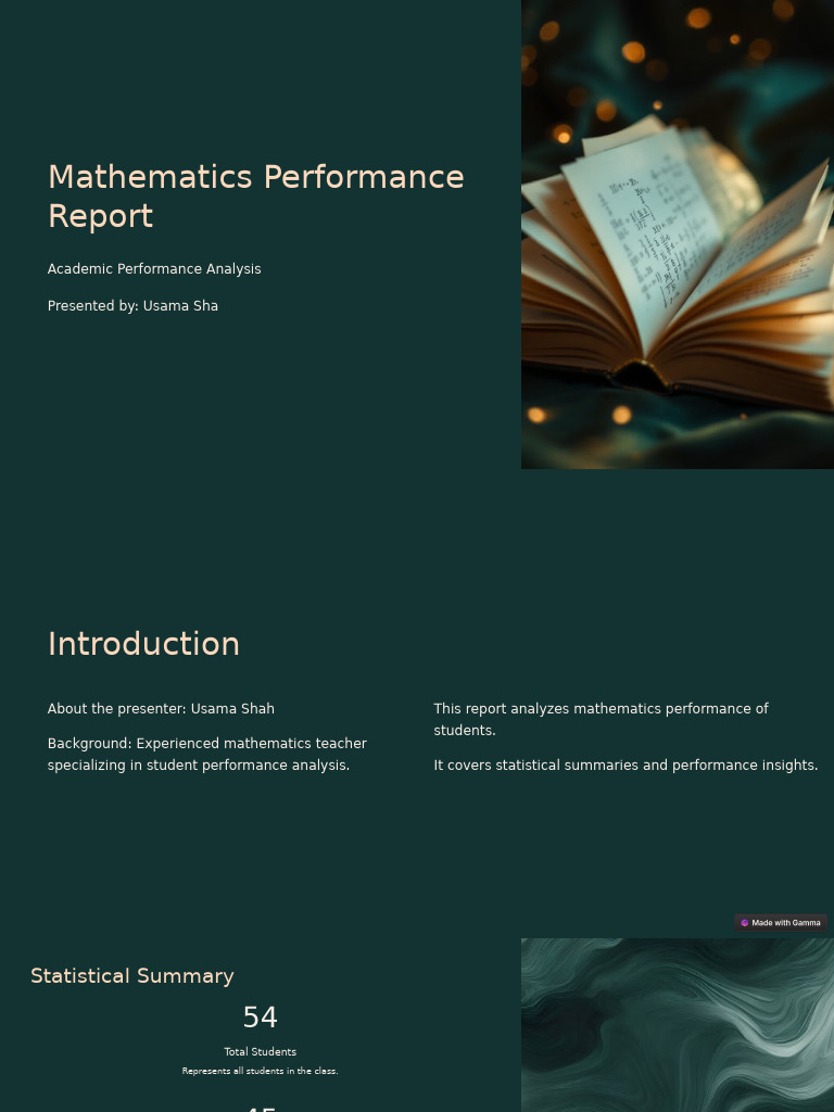 Student Mathematics Performance Report | PDF