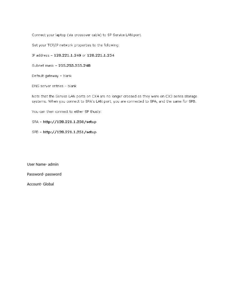 EMC cx default IP -Login | PDF
