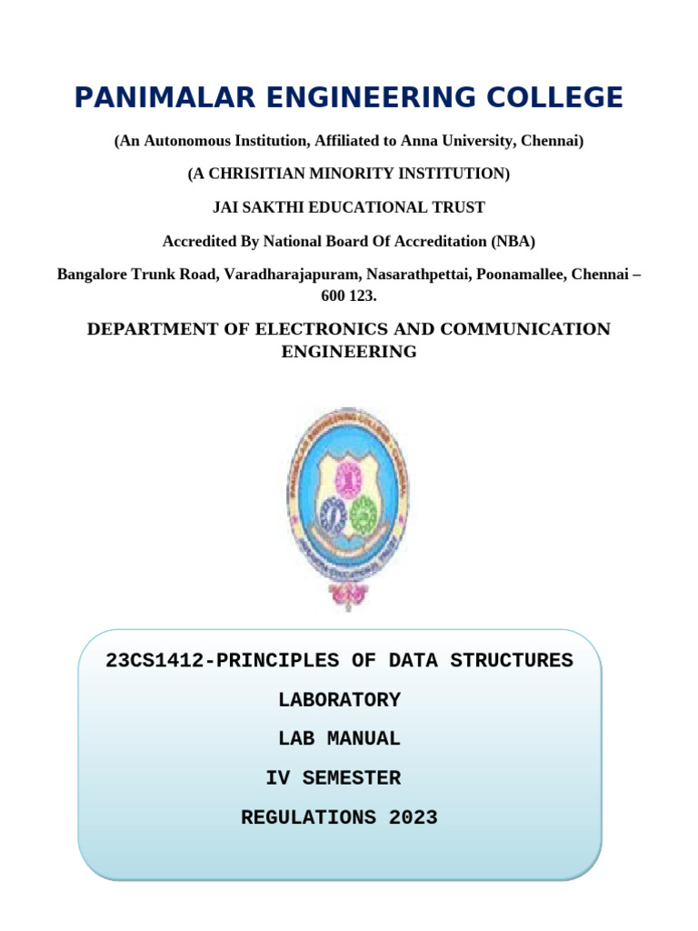 Data Structures Lab Manual for IV Semester | PDF | Queue (Abstract Data ...