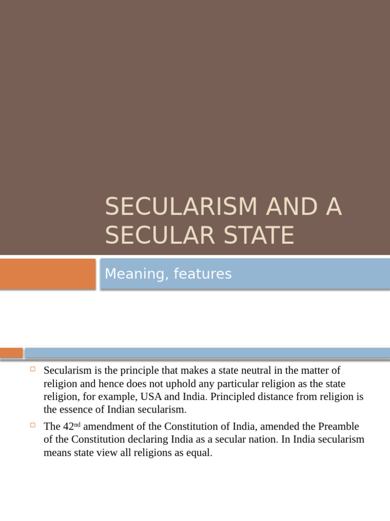 Features of Indian Secularism Explained | PDF | Secularism | Rights