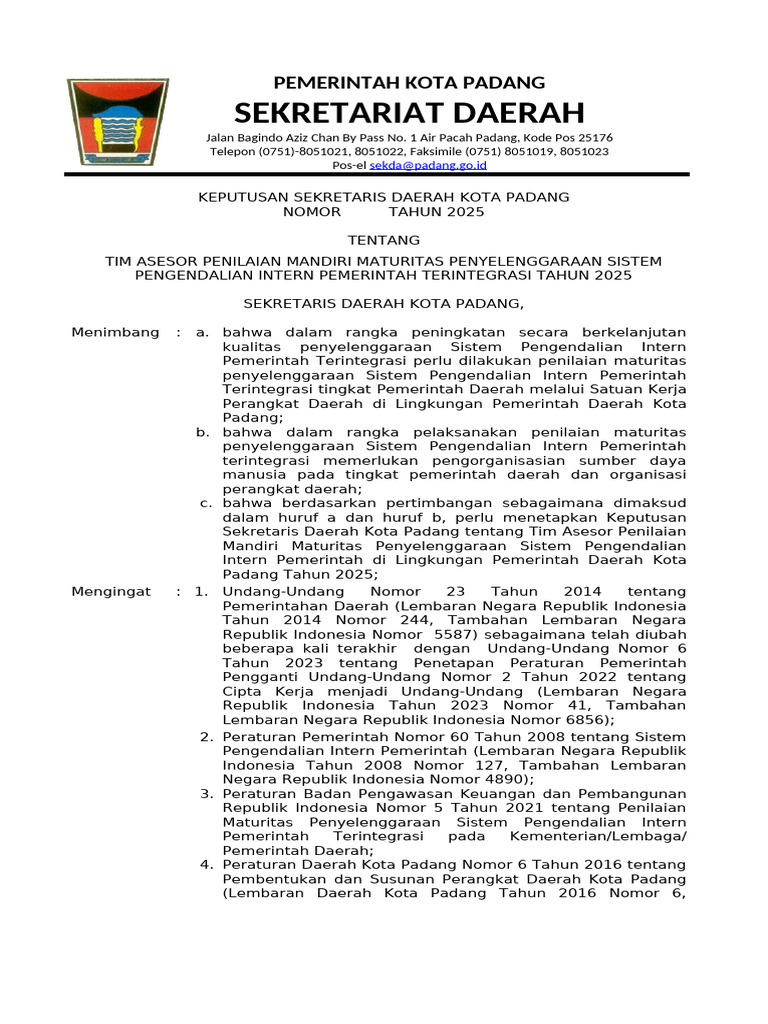 SK Tim Asesor Spip 2025 | PDF