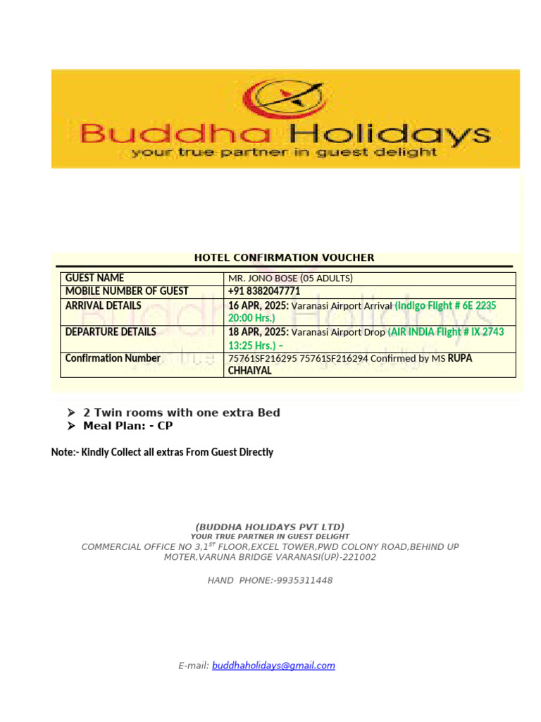 Hotel Voucher | PDF