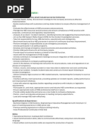 Job Description of HSE Supervisor | PDF | Emergency Management | Safety