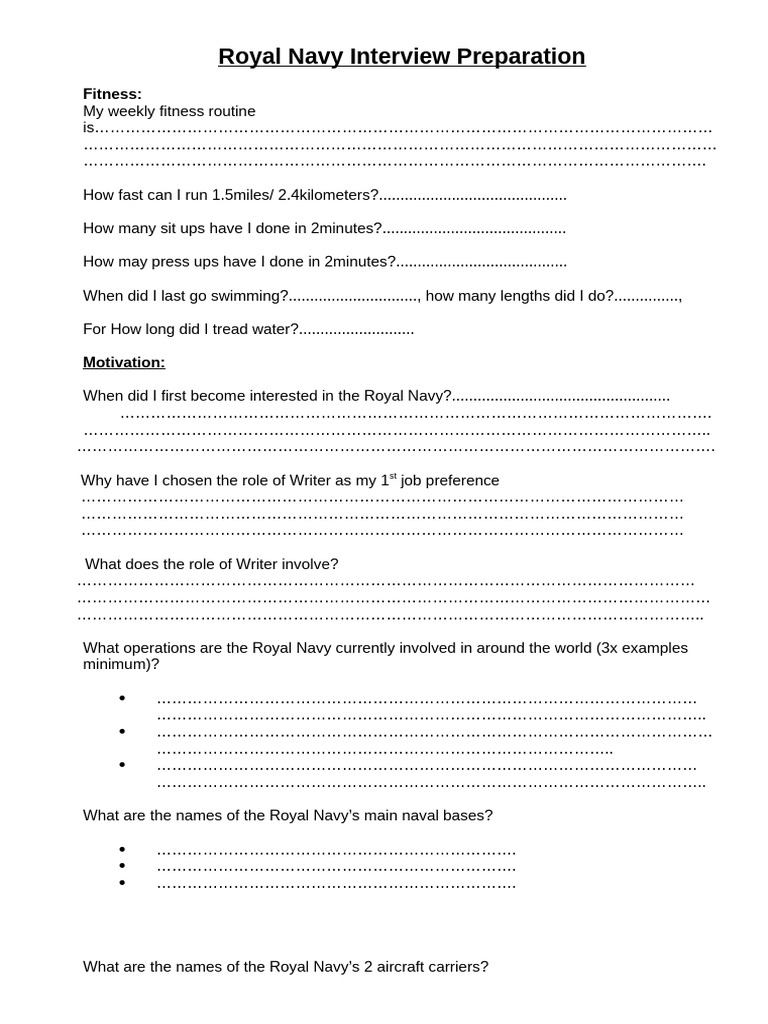 Royal Navy Interview Preparation | PDF | Naval Warfare | Ships