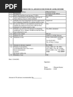 Tour Advance Form | PDF